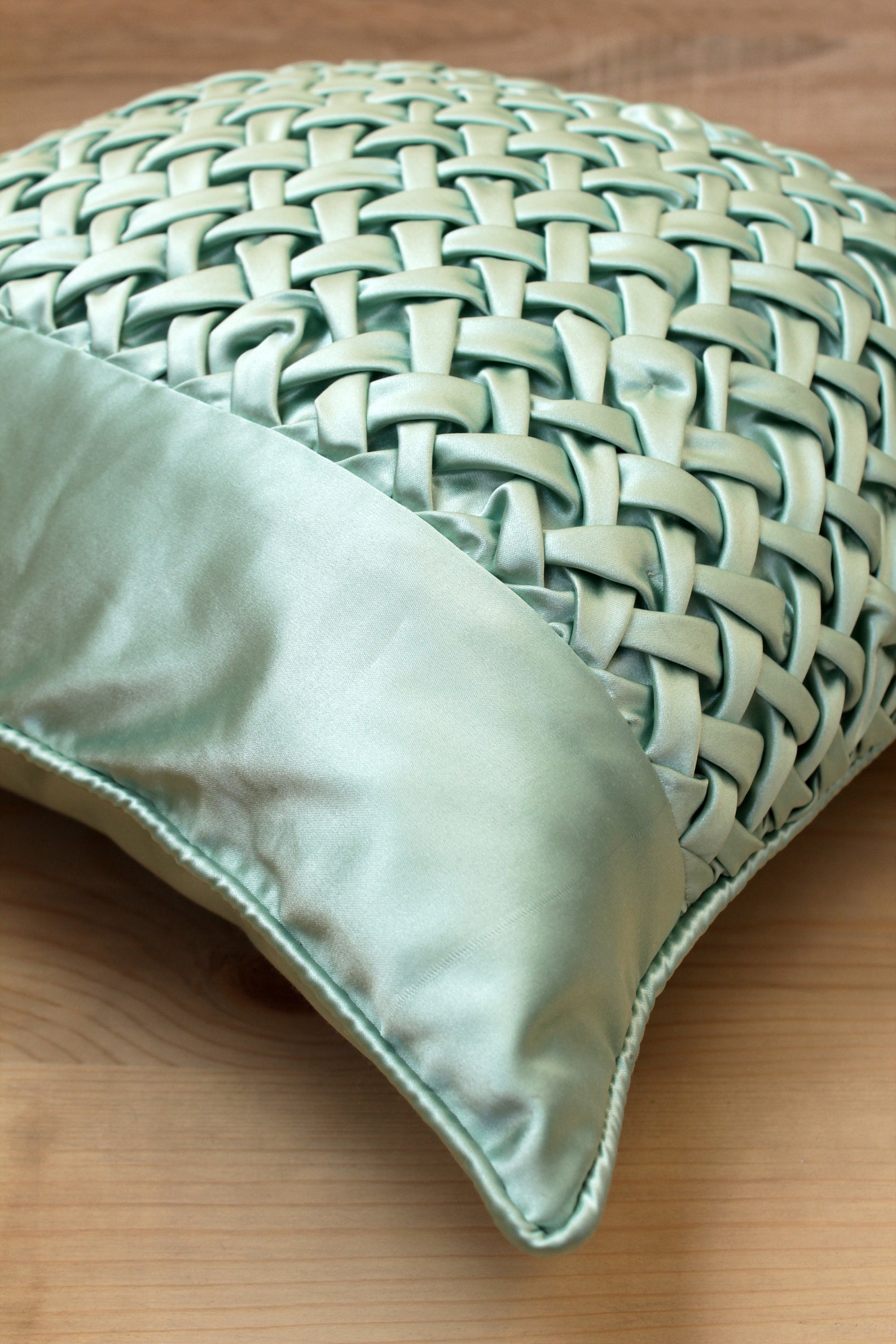 Sea Green Satin Smocking Throw Pillow Luxury Contemporary - Etsy