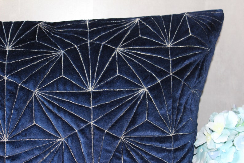 Navy Blue Velvet Pillow Sham Luxury Contemporary Modern Pillow - Etsy