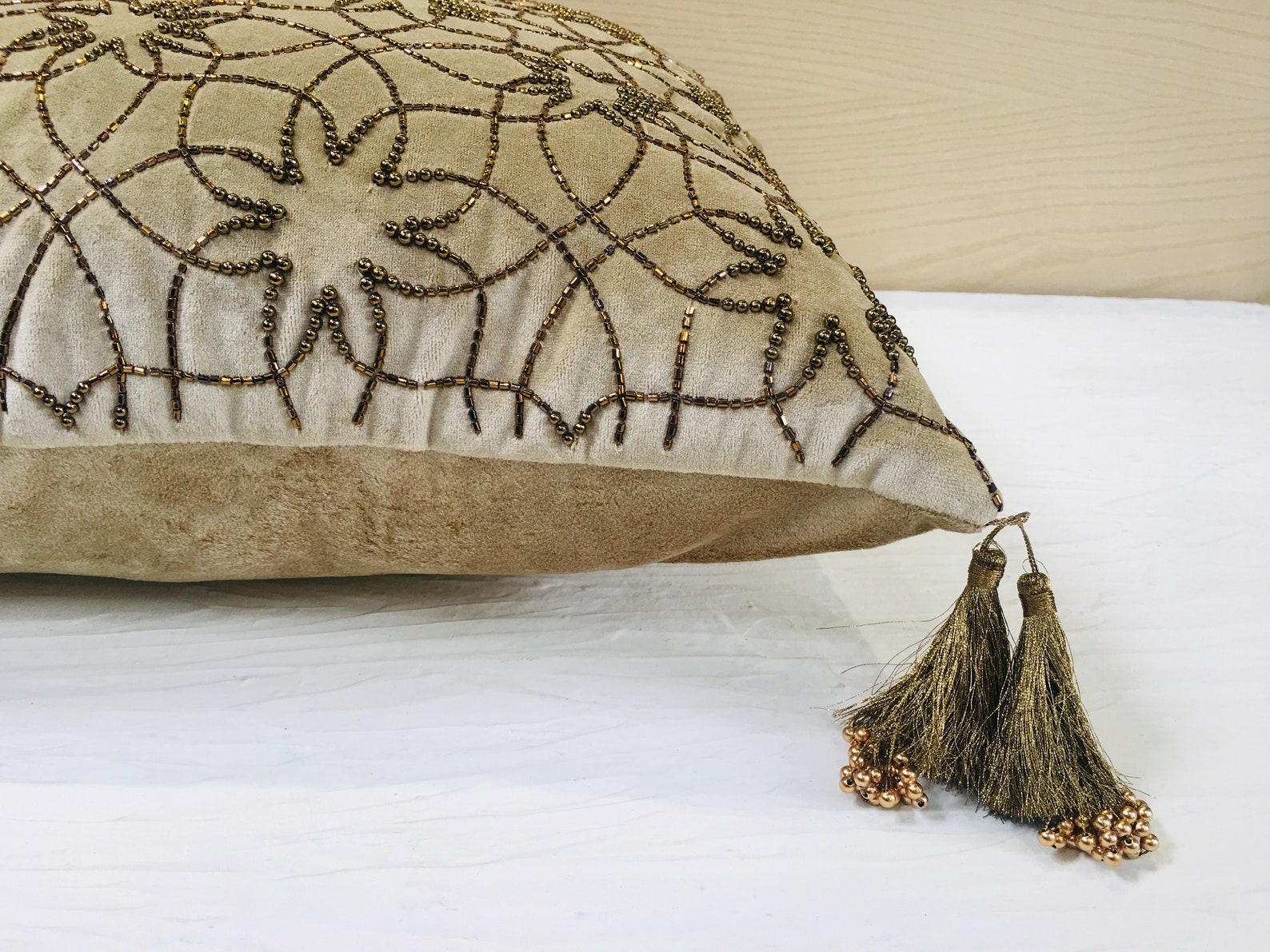 Gold Velvet Antique Gold Throw Pillow Cover Luxury | Etsy