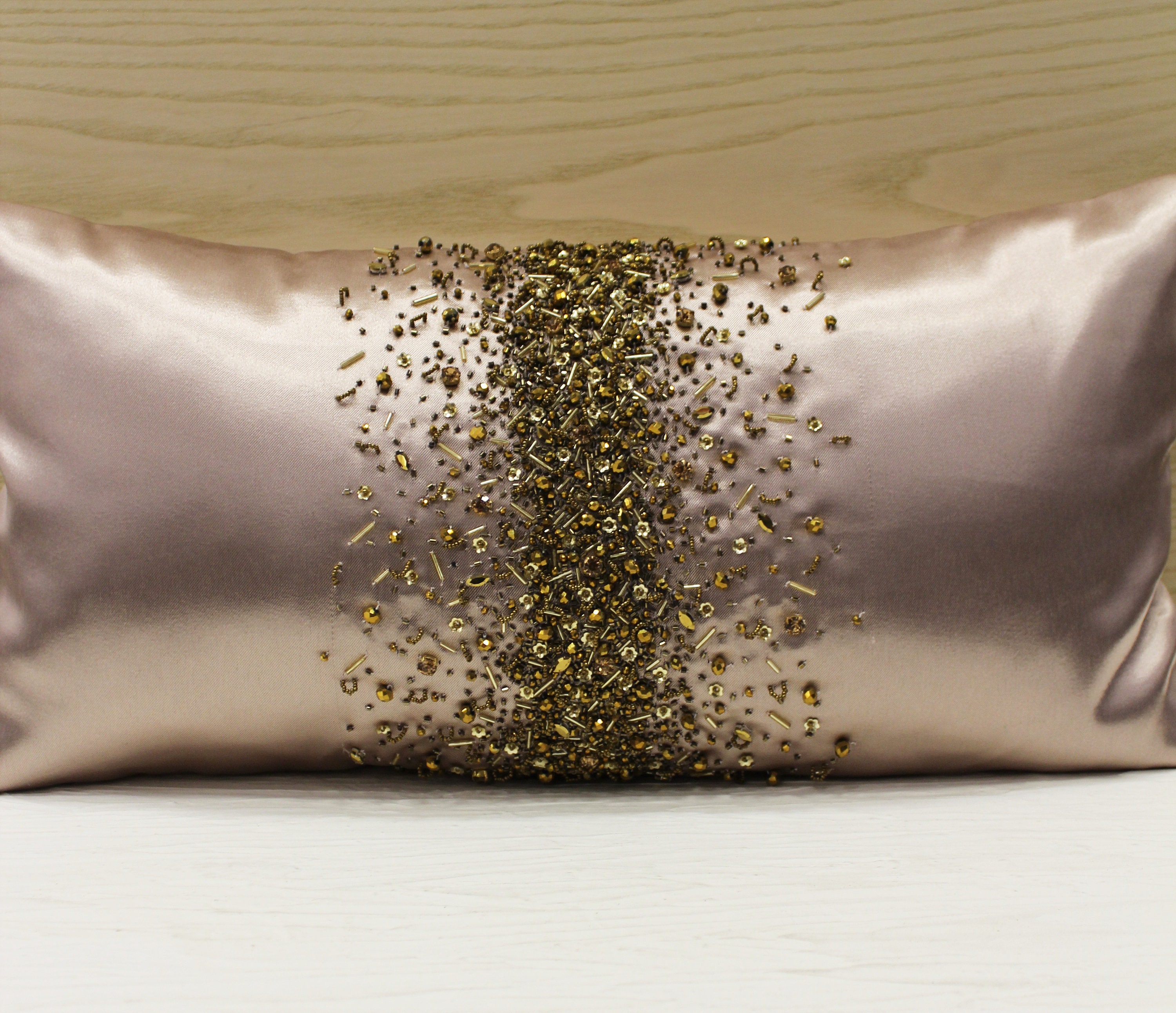Pink Gold Bling Crystal Throw Pillow Cover Luxury Contemporary | Etsy