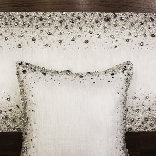 White Silver Bling Bed Runner Set 53 X 18 Luxury | Etsy