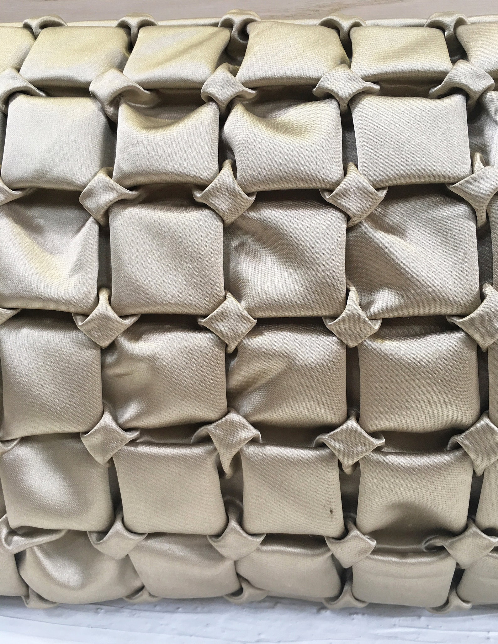 Gold Satin Smocking Throw Pillow Luxury Contemporary Pillow | Etsy