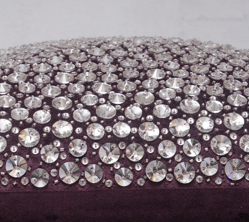 Wine Velvet Rhinestone Pillow Cover, Hand Embroidered, Modern Accent ...