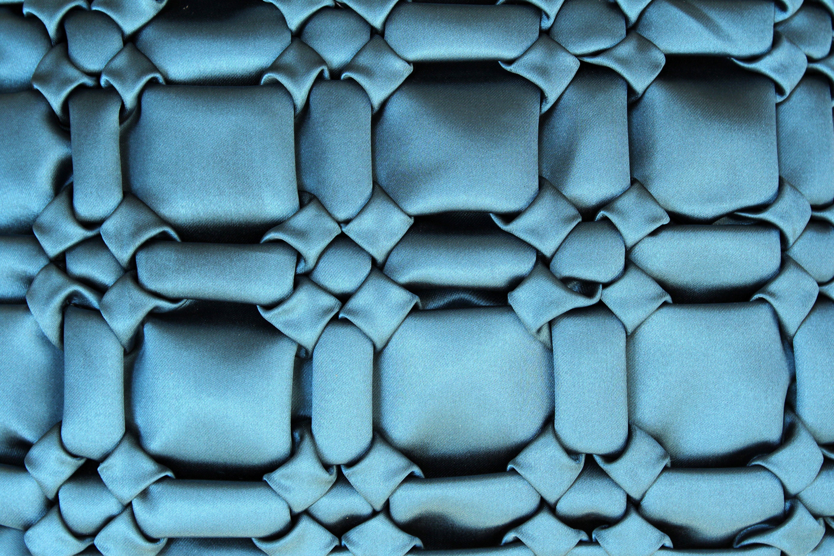 Teal Blue Satin Smocking Throw Pillow Luxury Contemporary | Etsy