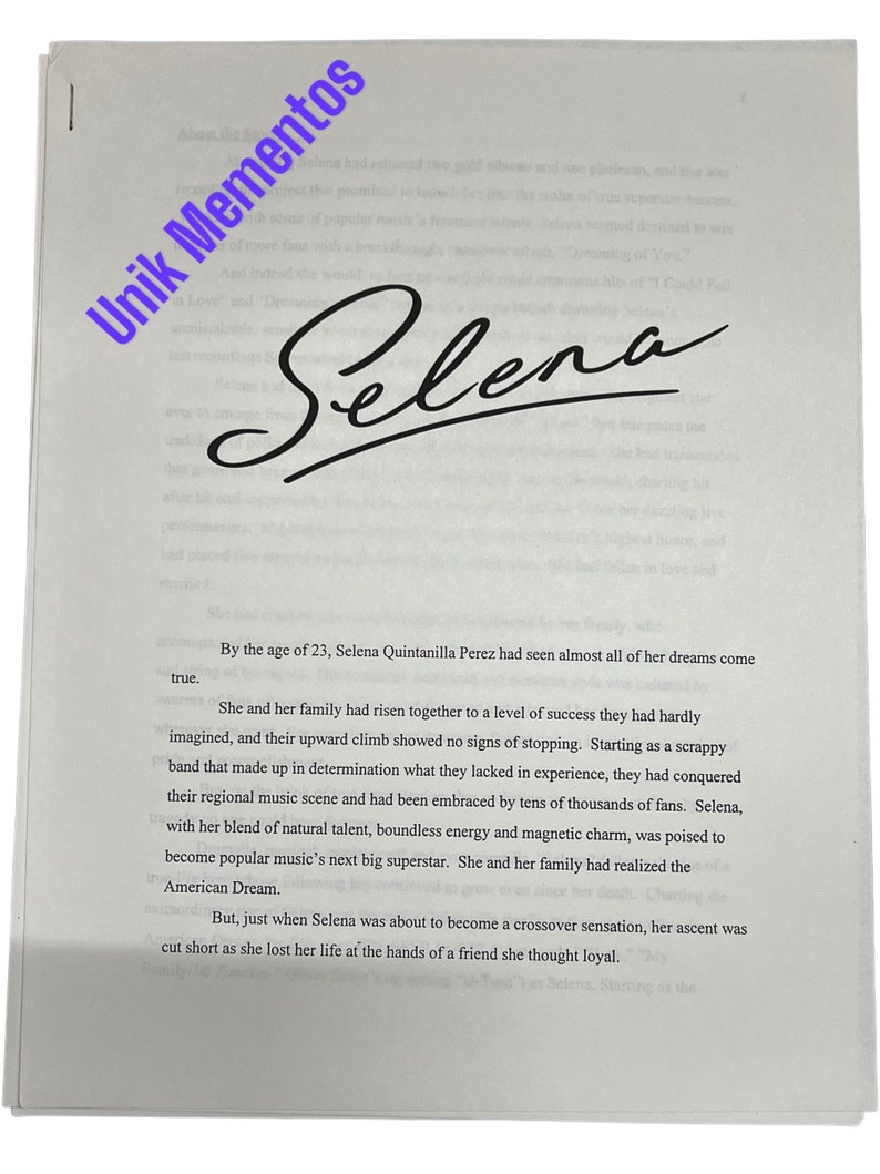SELENA -the Official Movie Press Kit Release - Etsy