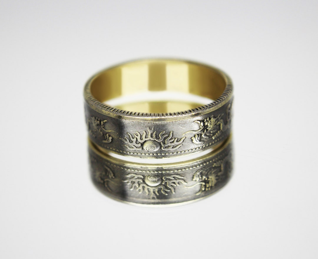 China Coin Ring, Dragon Ring, Mascot Chinese Ring, Coin Ring for Men ...