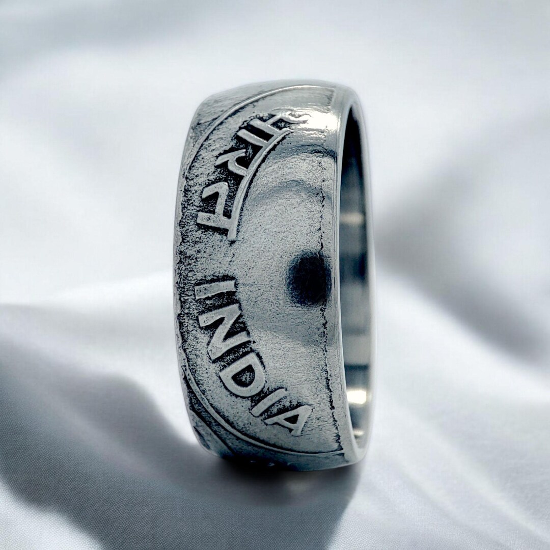 Man Ring India, Indian Coin Rupee Ring, Indian Man Ring, Vintage Indian ...