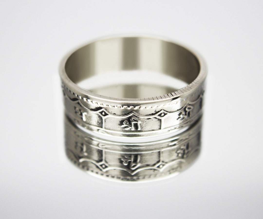 Nepal Coin Ring 1 Rupee 1977, Coin Ring for Men, Womens Coin Ring, Mens ...