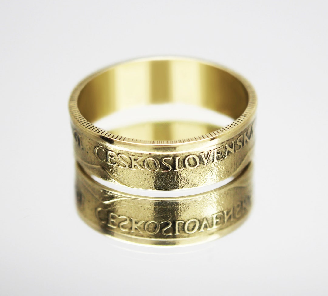 Czechoslovakia Coin Ring 1 Crown 1970, Coin Ring for Men, Womens Coin ...