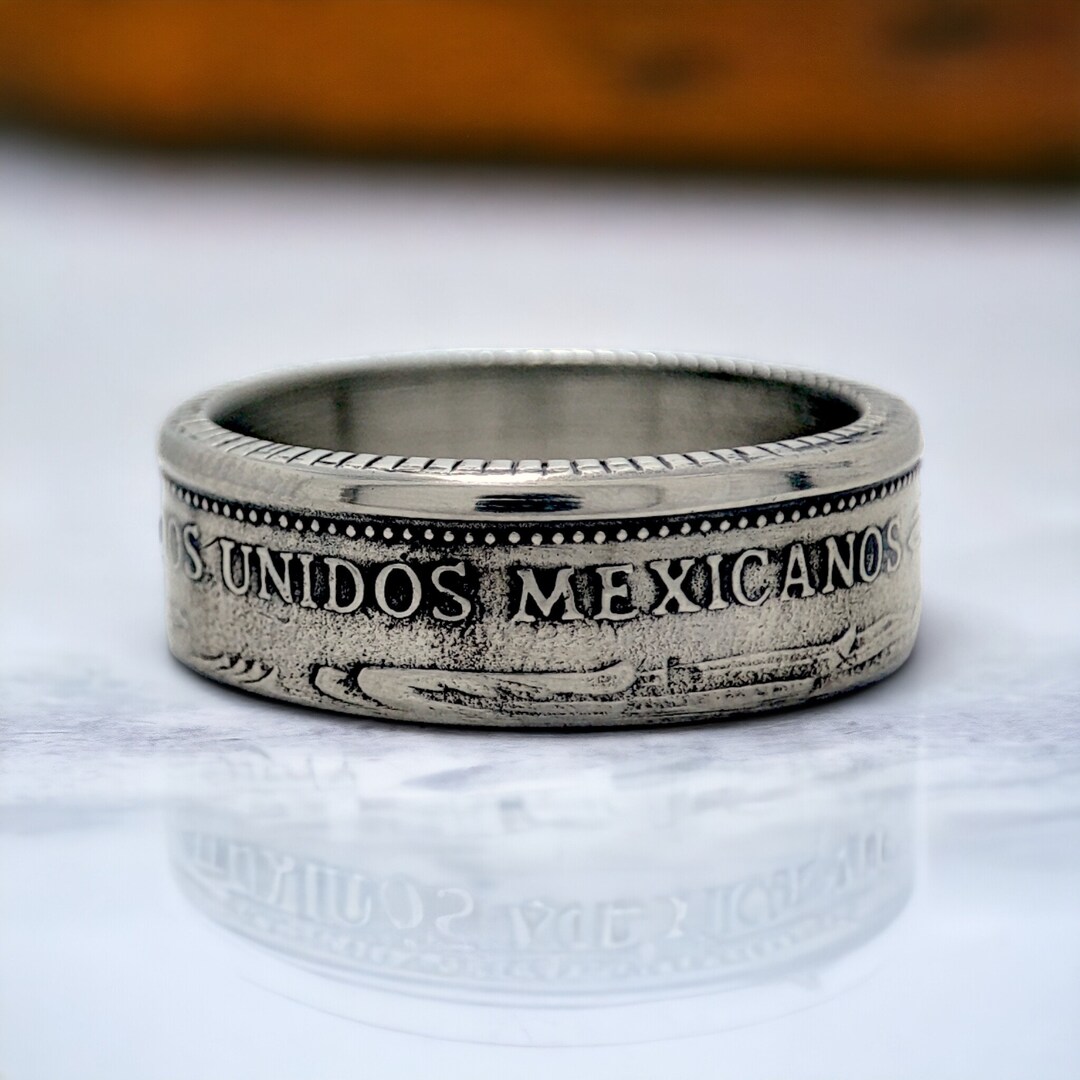 Mexican Coin Ring 50 Pesos 1964-1969, Mexico Crest Ring, Woman Mexico ...
