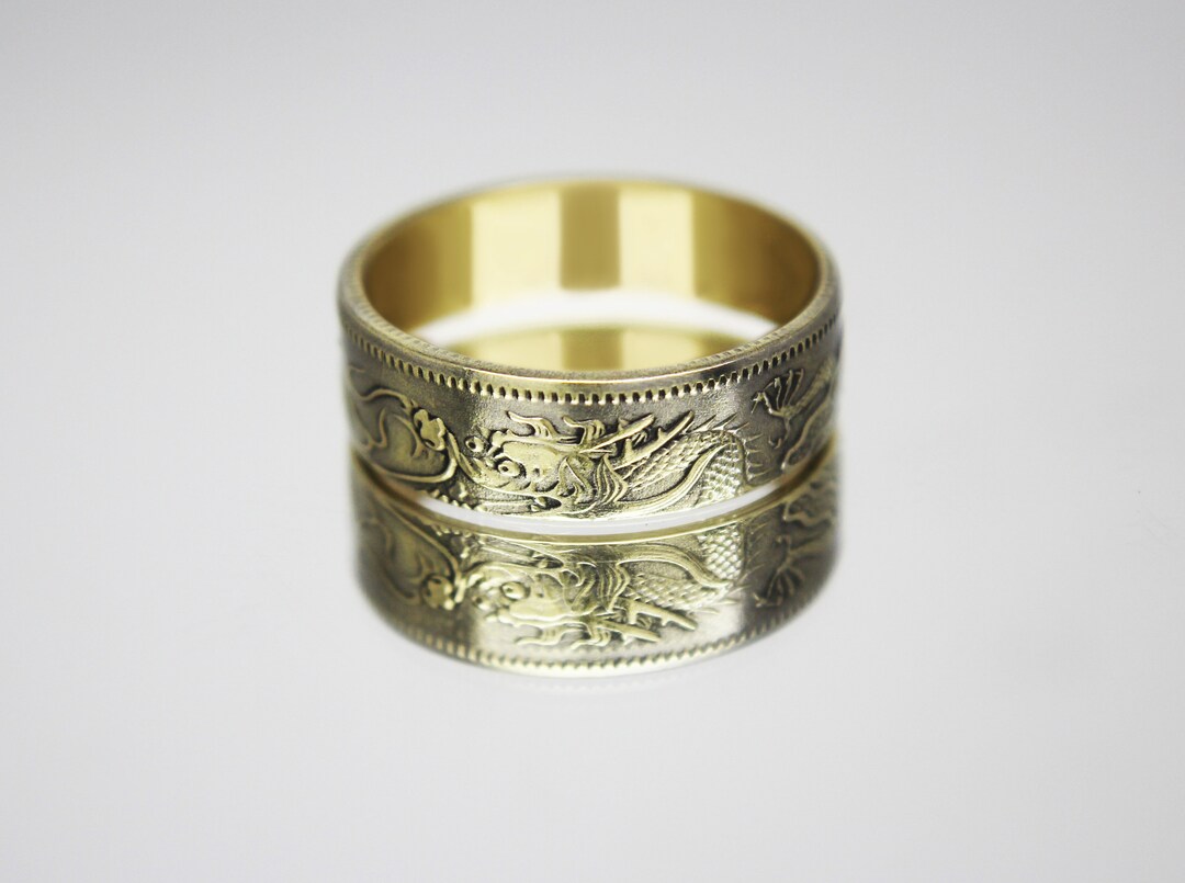 China Coin Ring, Dragon Ring, Mascot Chinese Ring, Coin Ring for Men ...