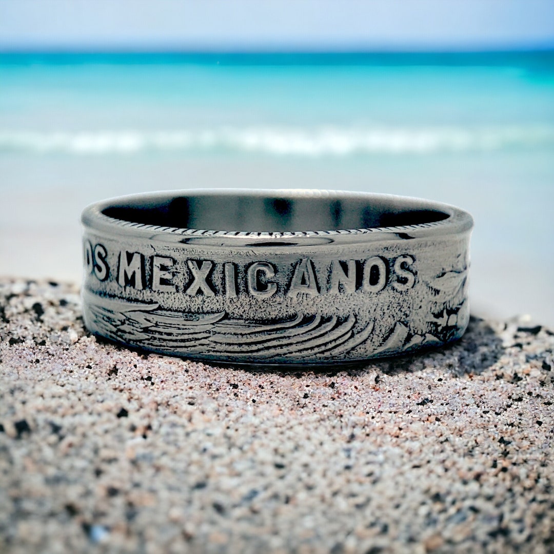 Mexican Coin Ring 50 Pesos 1985, Mexican Coin Ring, Mexicano Ring ...