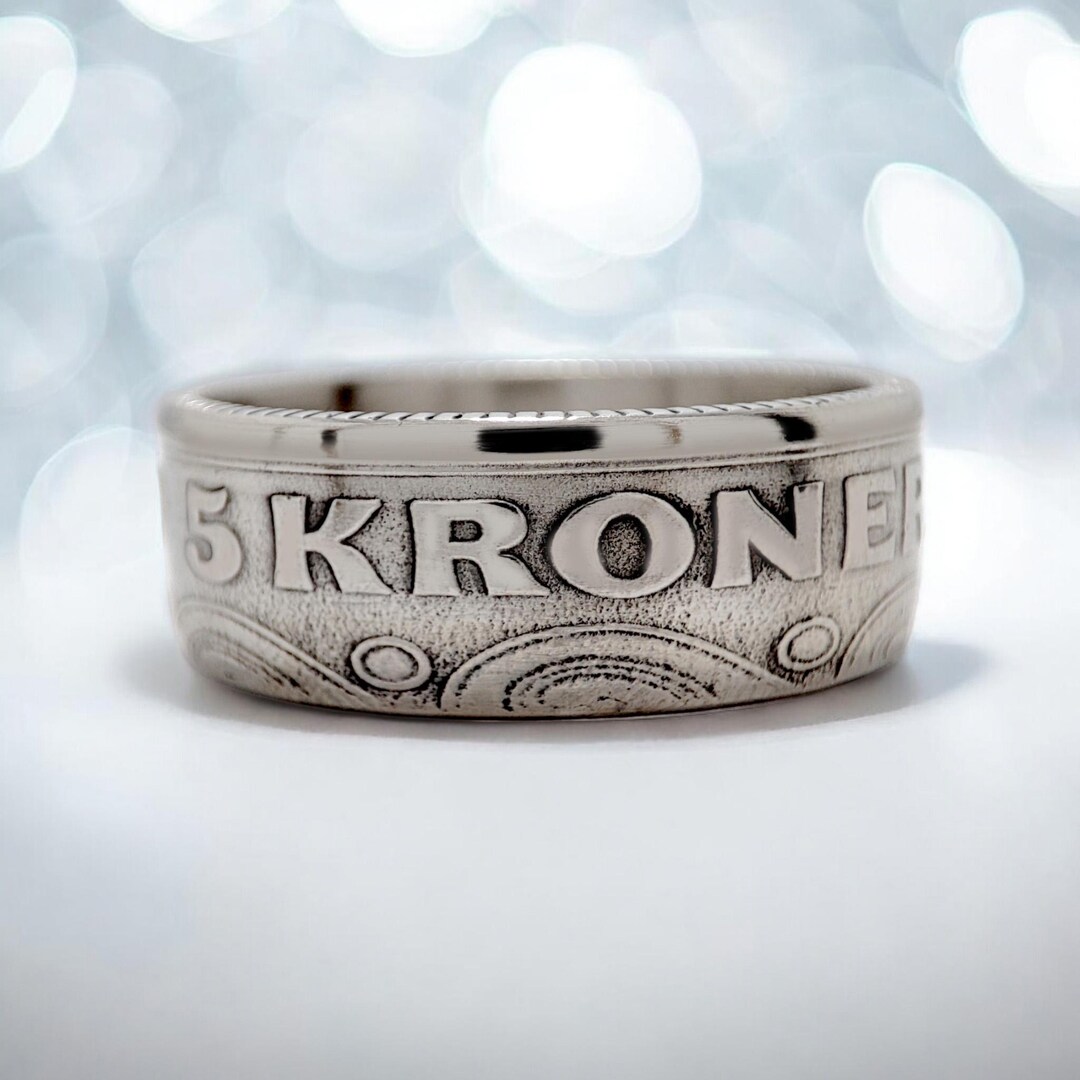Denmark Coin Ring 5 Kroner 1990-2022, Coin Ring for Men, Womens Coin ...