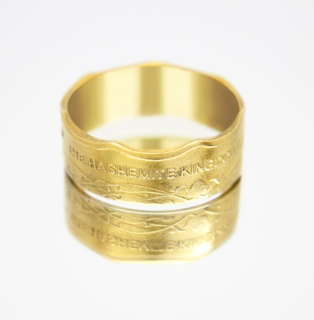 Gold Coin Ring Jordan Coin Ring 1 Dinar 1996-1997, Mens Gold Coin Ring ...