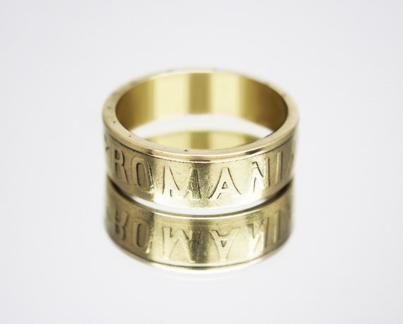 Romania Coin Ring 50 Bani 2006 Romanian Ring Coin Rings for - Etsy