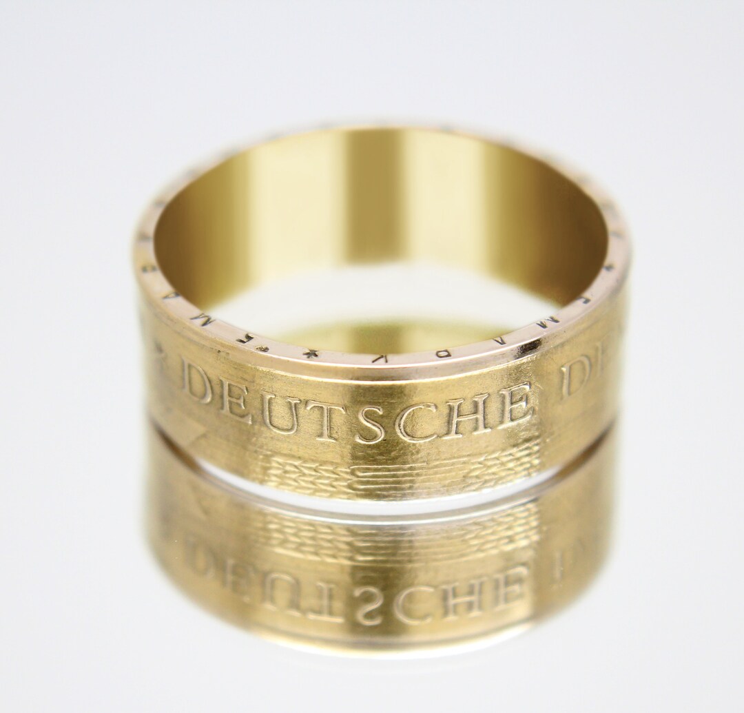 Gold Coin Ring Germany Coin Ring 5 Mark 1969 18k Gold Plated Ring ...