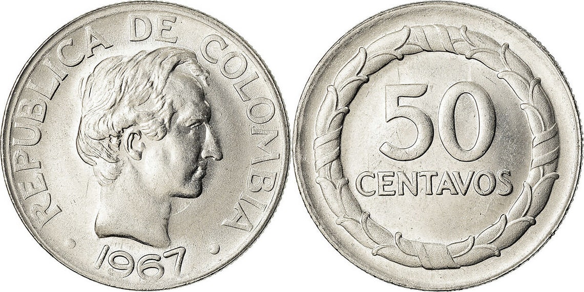 Colombia Coin Ring 50 Sentavo 1967-1969 Colombian Coin Ring, Coin Ring ...