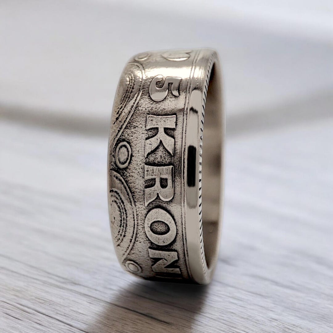 Denmark Krone Ring, Denmark 5 Krone Coin Ring, Coin Ring Danmark ...