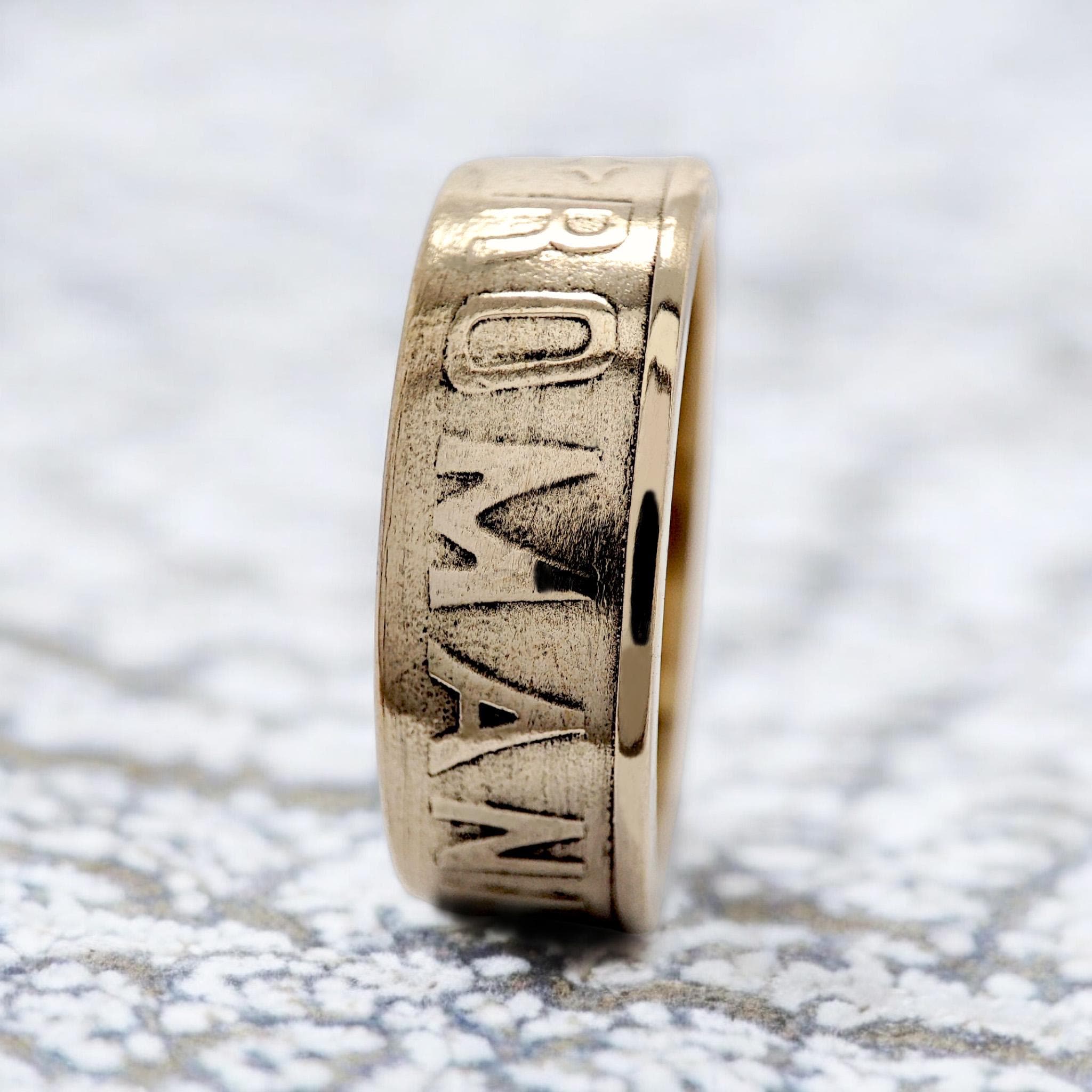 Romania Man Coin Ring, Man Romania Ring, Romania Ring, Ring Romania ...
