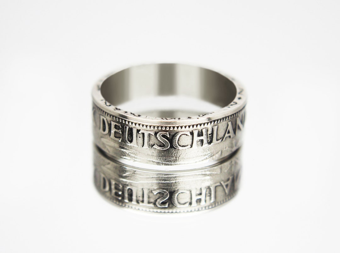 Germany Coin Ring 1 Mark 1948-1989 German Coin Ring, Coin Ring for Men ...