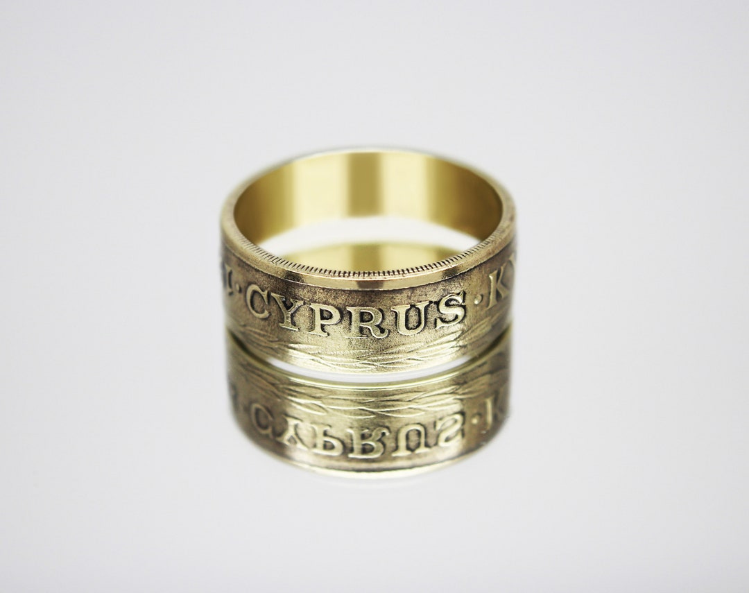 Cyprus Coin Ring 20 Cents 1991-2004, Coin Ring for Men, Womens Coin ...