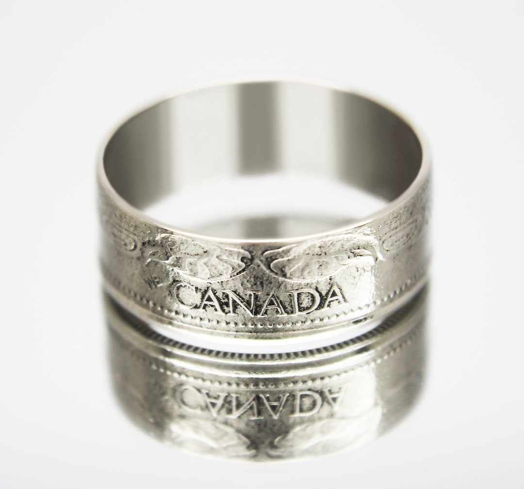 Canada Coin Ring 25 Cents 2000 Family, Coin Ring for Men, Womens Coin ...