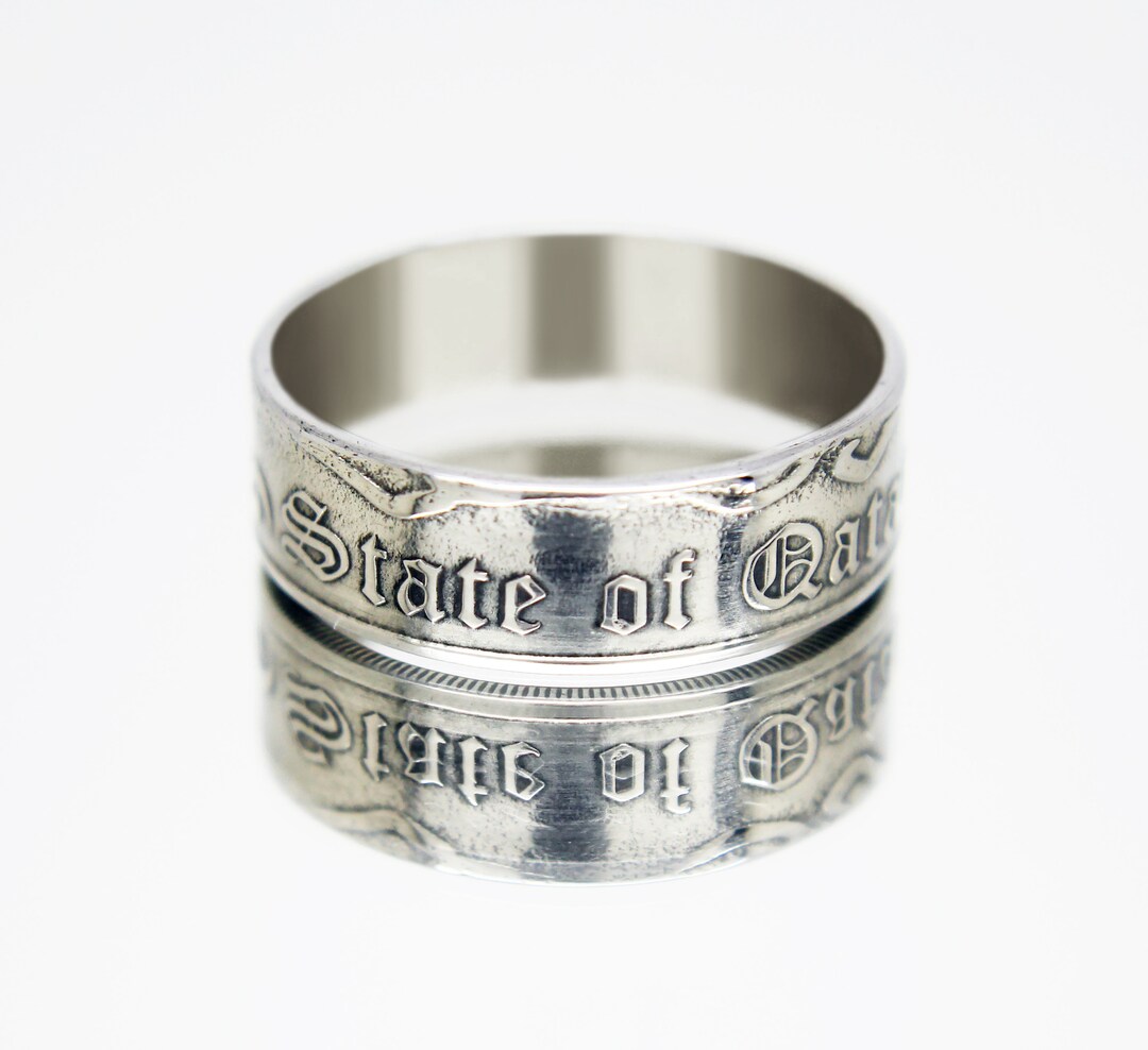 Qatar Coin Ring 50 Dirhams 2016-2020, Coin Ring for Men, Womens Coin ...