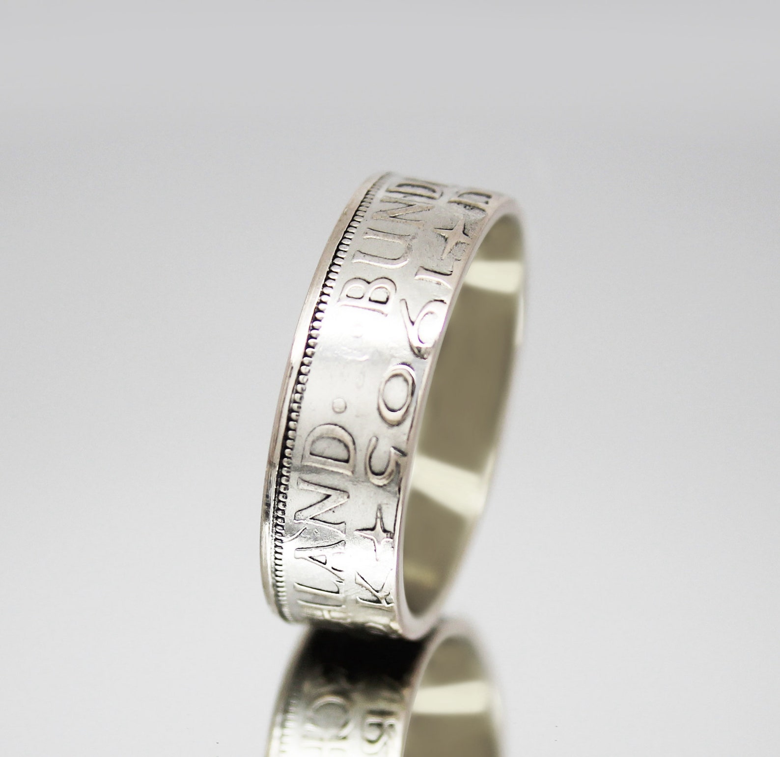 Germany Coin Ring Silver 5 Mark 1965 German Coin Ring Coin - Etsy