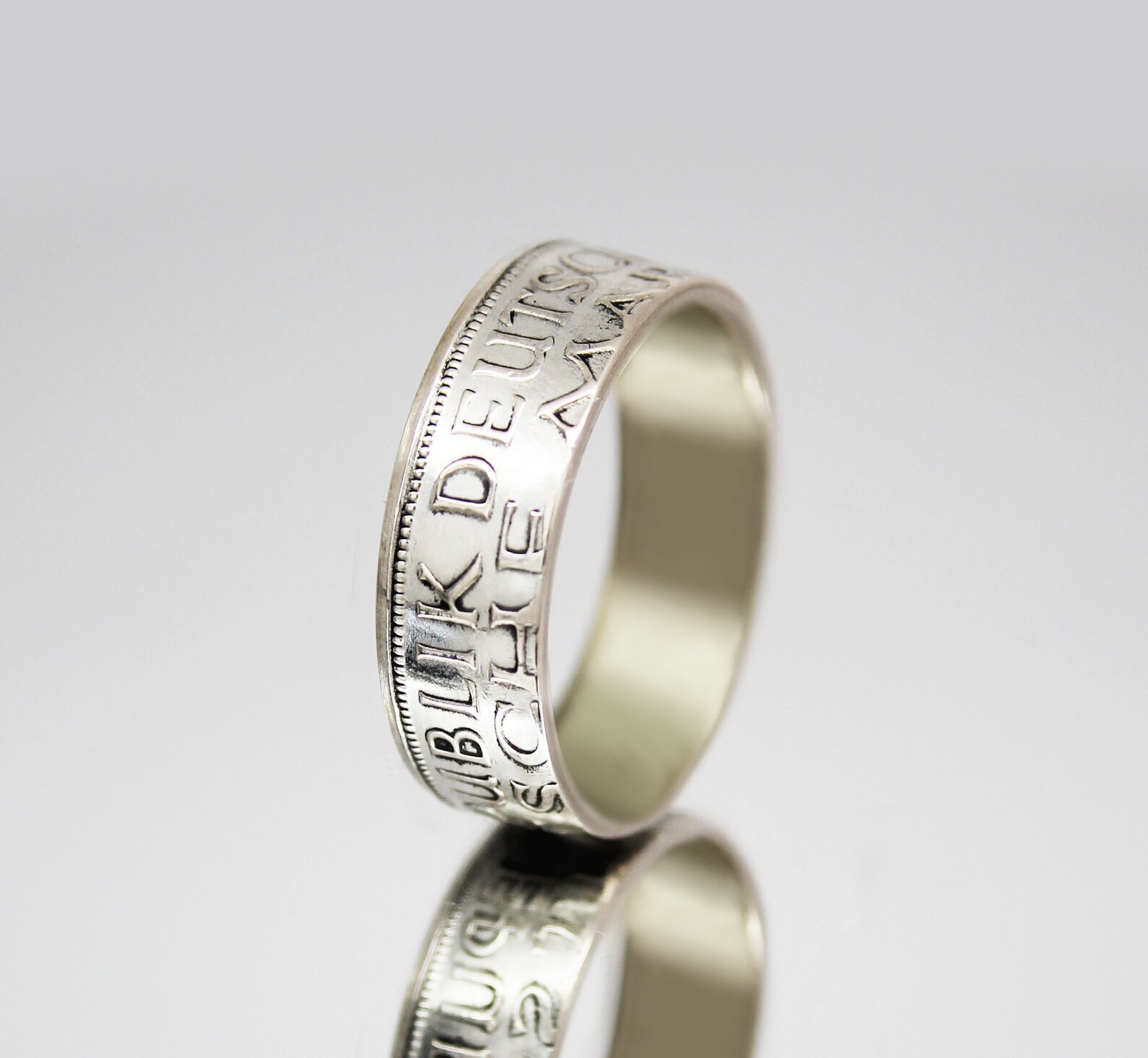 Germany Coin Ring Silver 5 Mark 1965 German Coin Ring Coin - Etsy