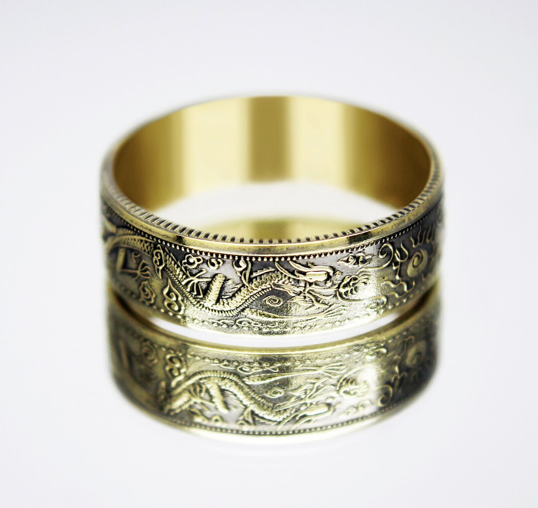 China Coin Ring, Dragon Ring, Mascot Chinese Ring, Coin Ring for Men ...