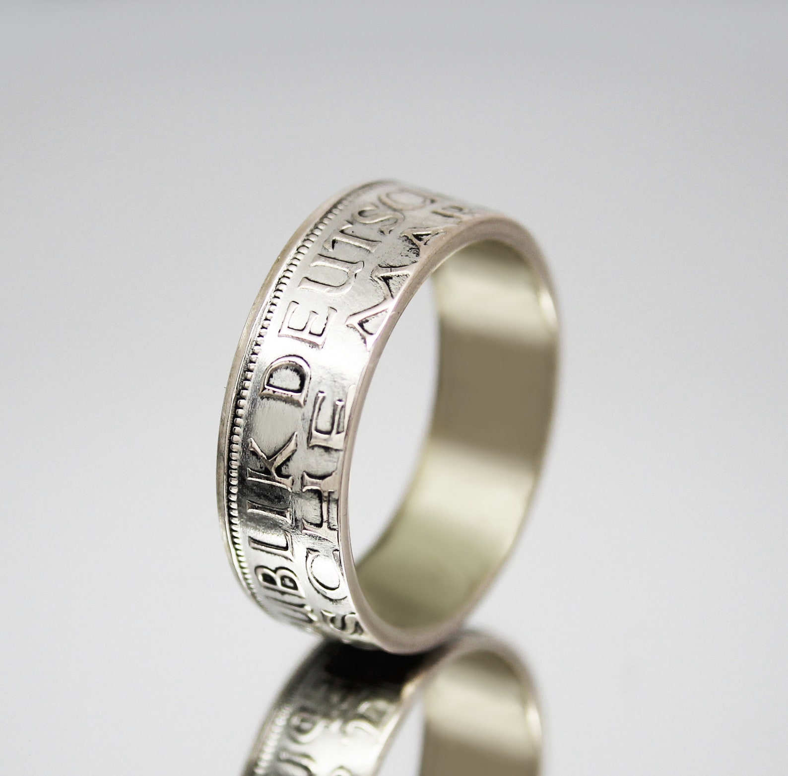 Germany Coin Ring Silver 5 Mark 1965 German Coin Ring Coin - Etsy