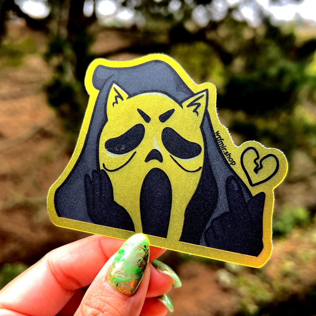 Gold Ghostface Scream Vinyl Sticker - Etsy