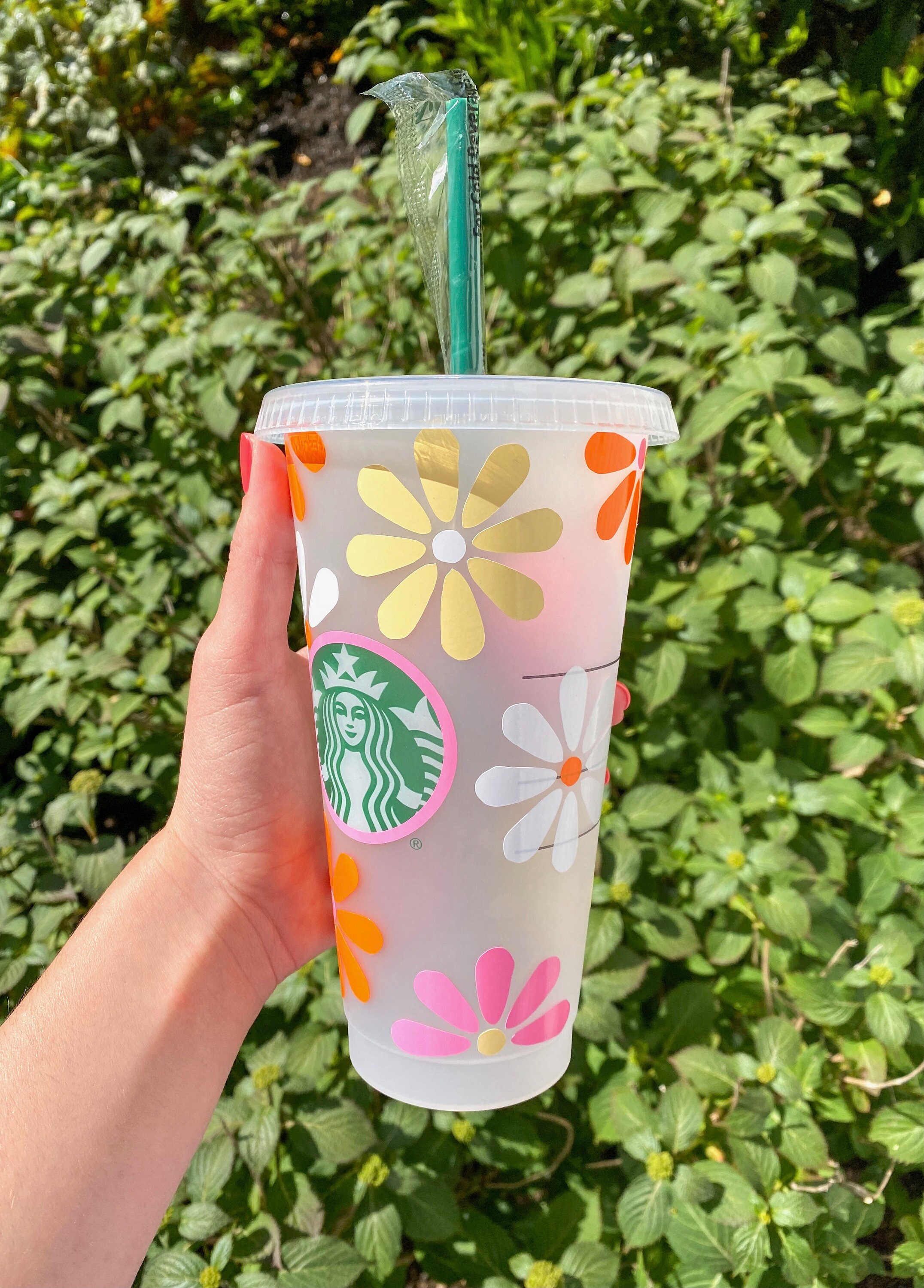 Flower Power Starbucks Venti Reusable Cold Cup | Etsy