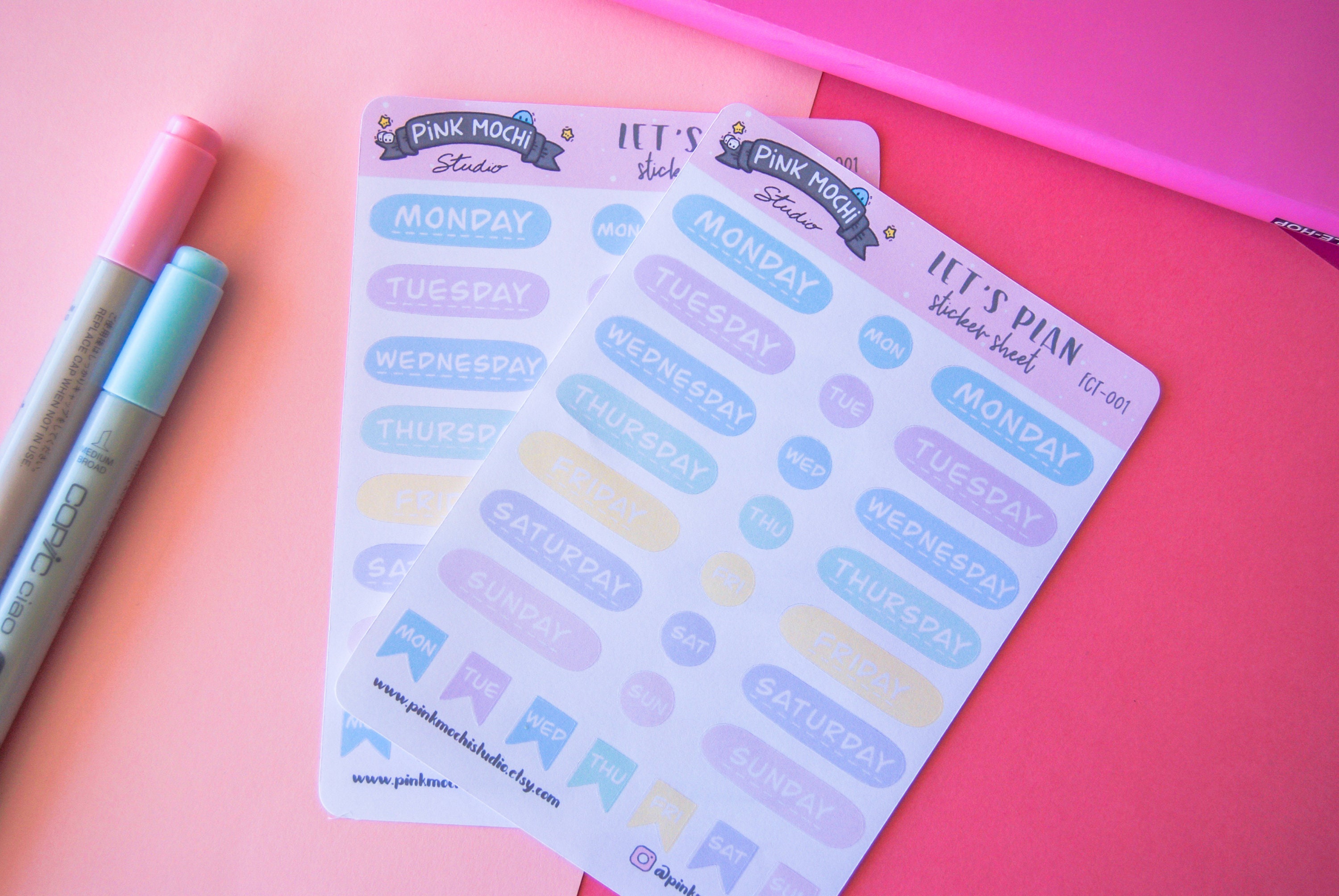 Days of the Week Planner Stickers Weekly Kawaii Planner - Etsy