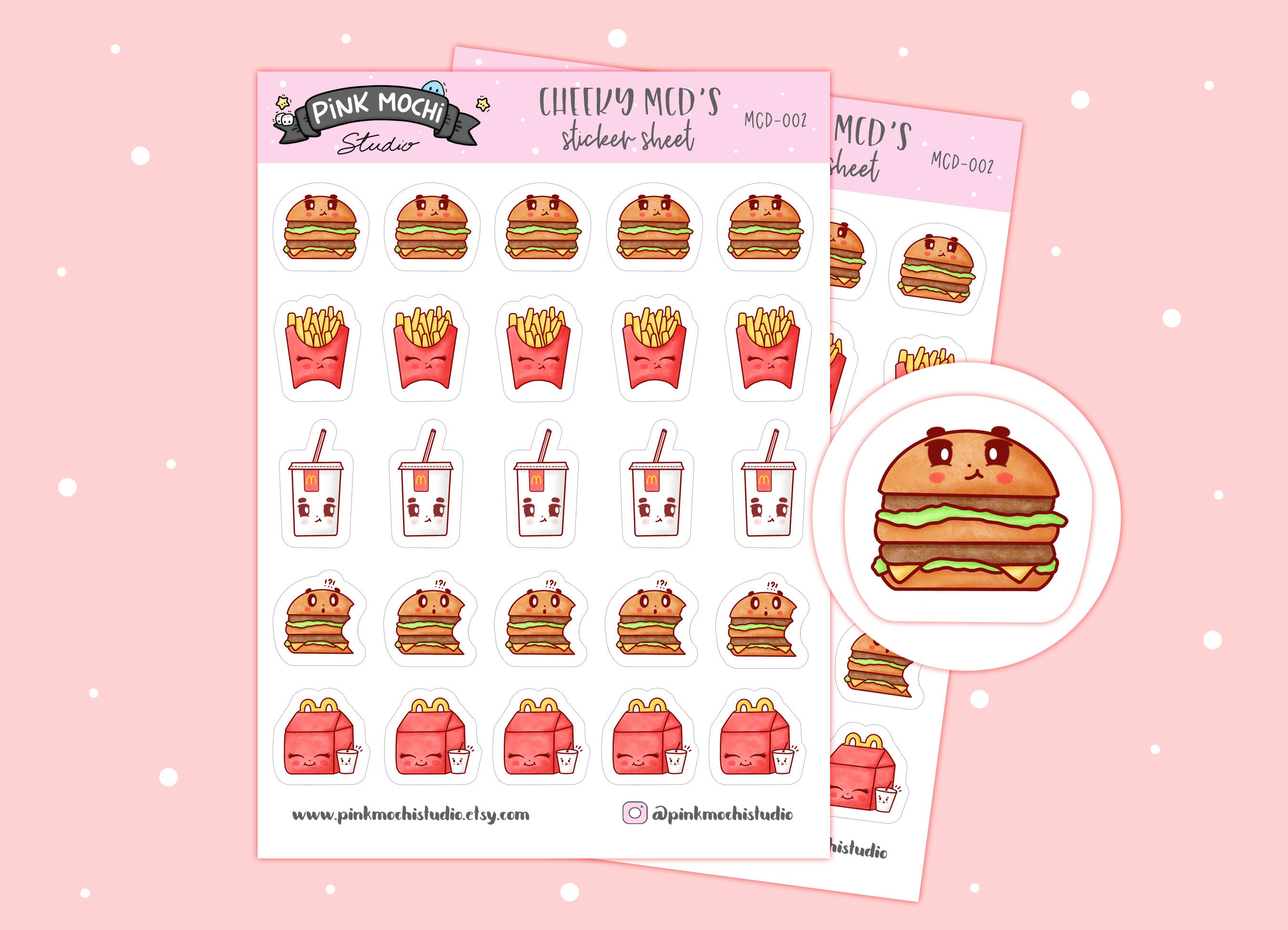Burger & Fries Planner Stickers Mcdonalds Kawaii Planner Stickers ...