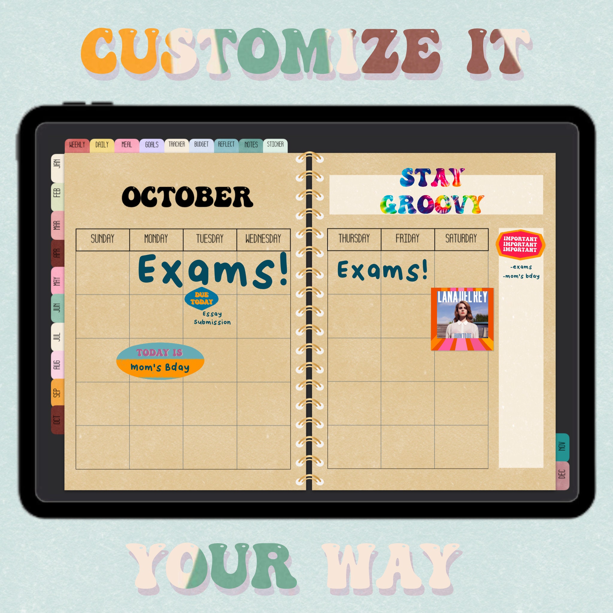 Retro Digital Planner Goodnotes Planner iPad Planner Retro - Etsy