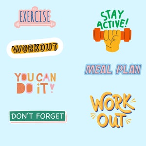 Fitness Digital Stickers, Motivational Stickers, Gym Stickers ...