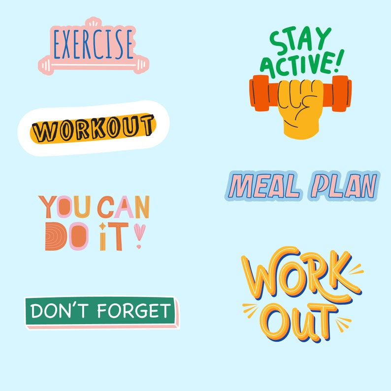 Fitness Digital Stickers, Motivational Stickers, Gym Stickers ...