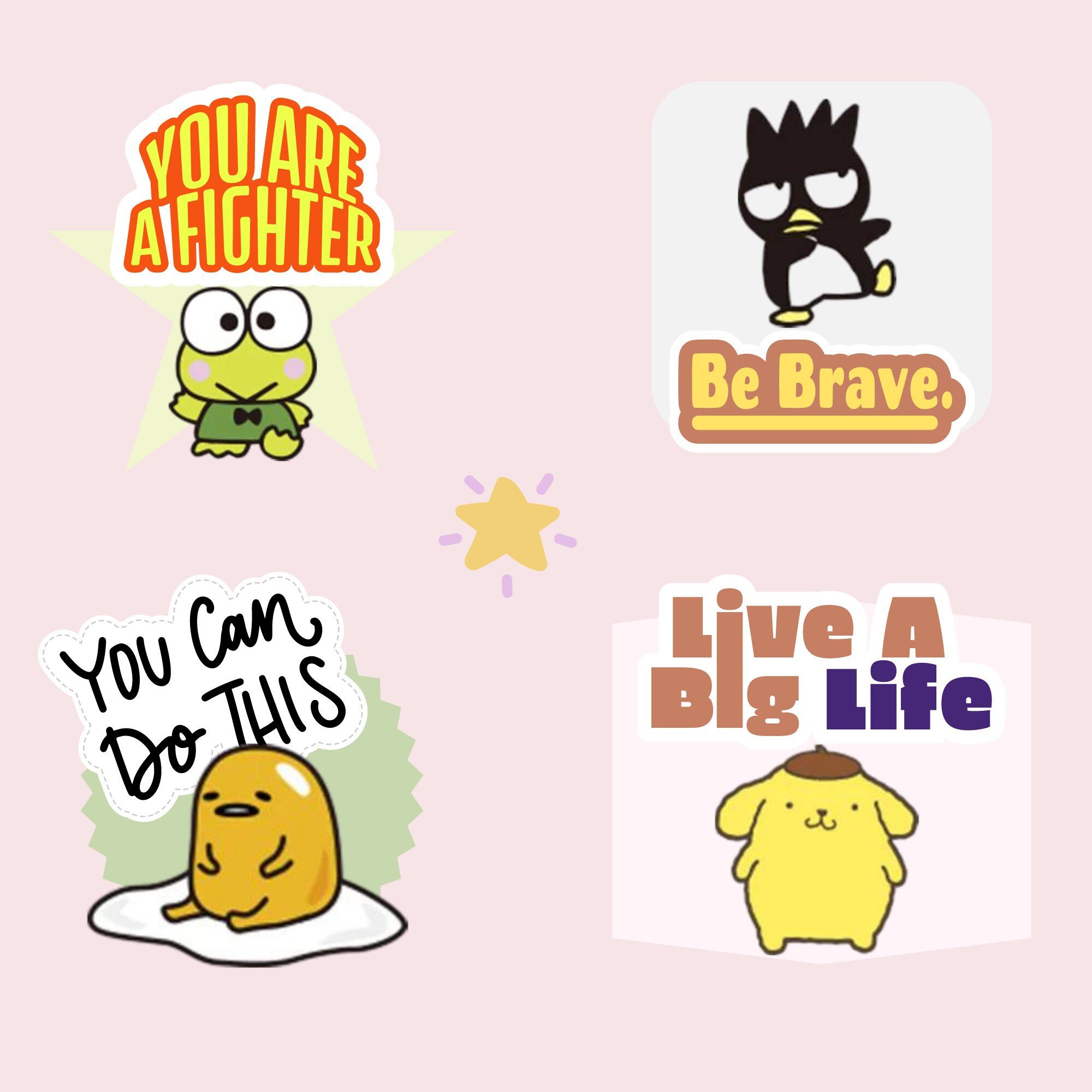 Motivational Cartoon Stickers, Everyday Life Digital Stickers, Daily ...