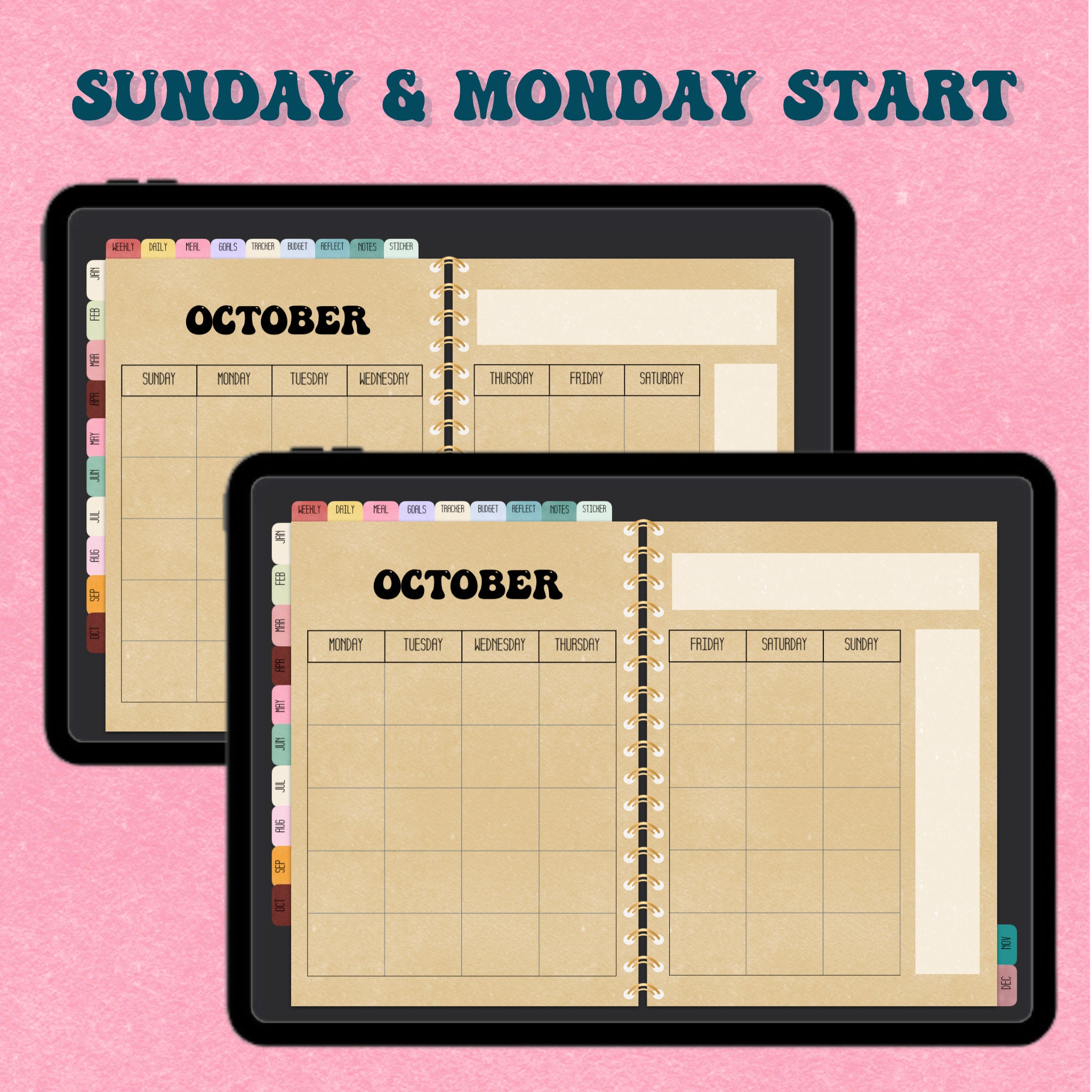 Retro Digital Planner Goodnotes Planner iPad Planner Retro - Etsy