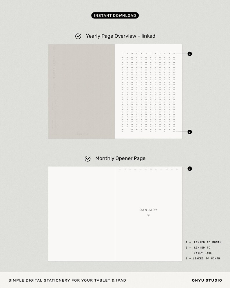 3 Year Digital Diary, Goodnotes Digital Planner, iPad Planner, Onenote ...
