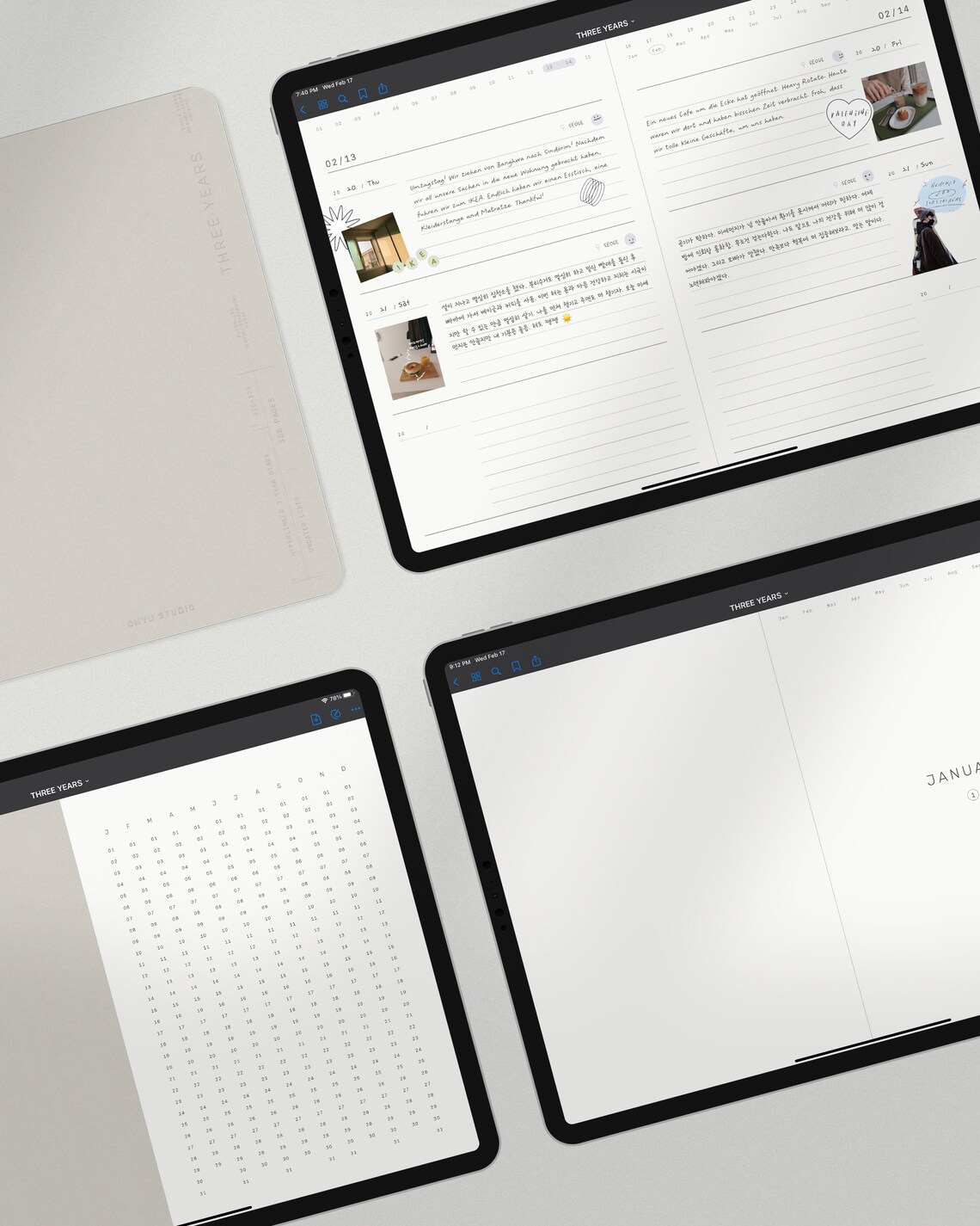3 Year Digital Diary, Goodnotes Digital Planner, iPad Planner, Onenote ...