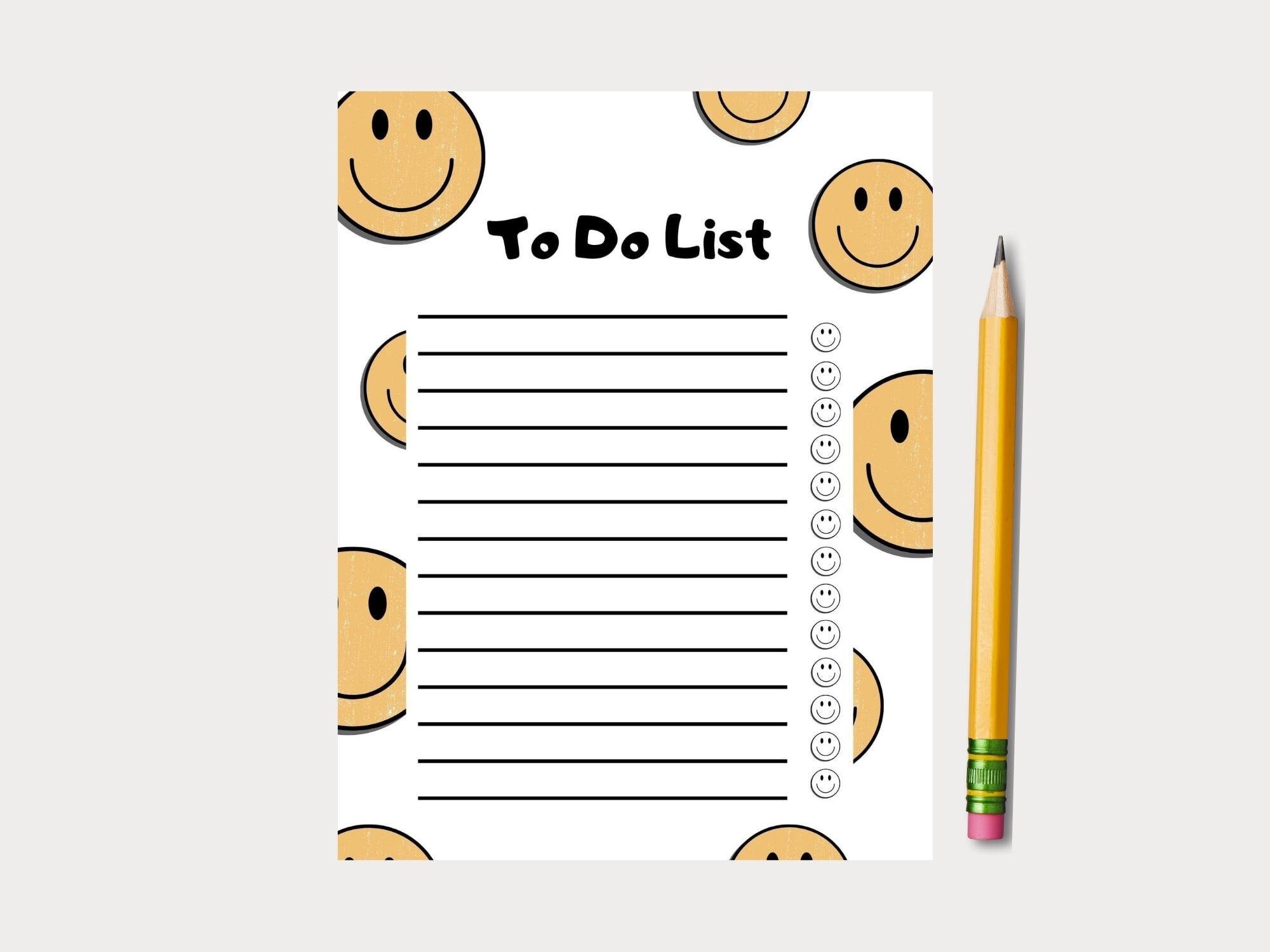 To Do List | Digital to Do List | Digital Planner | Smiley | Groovy ...
