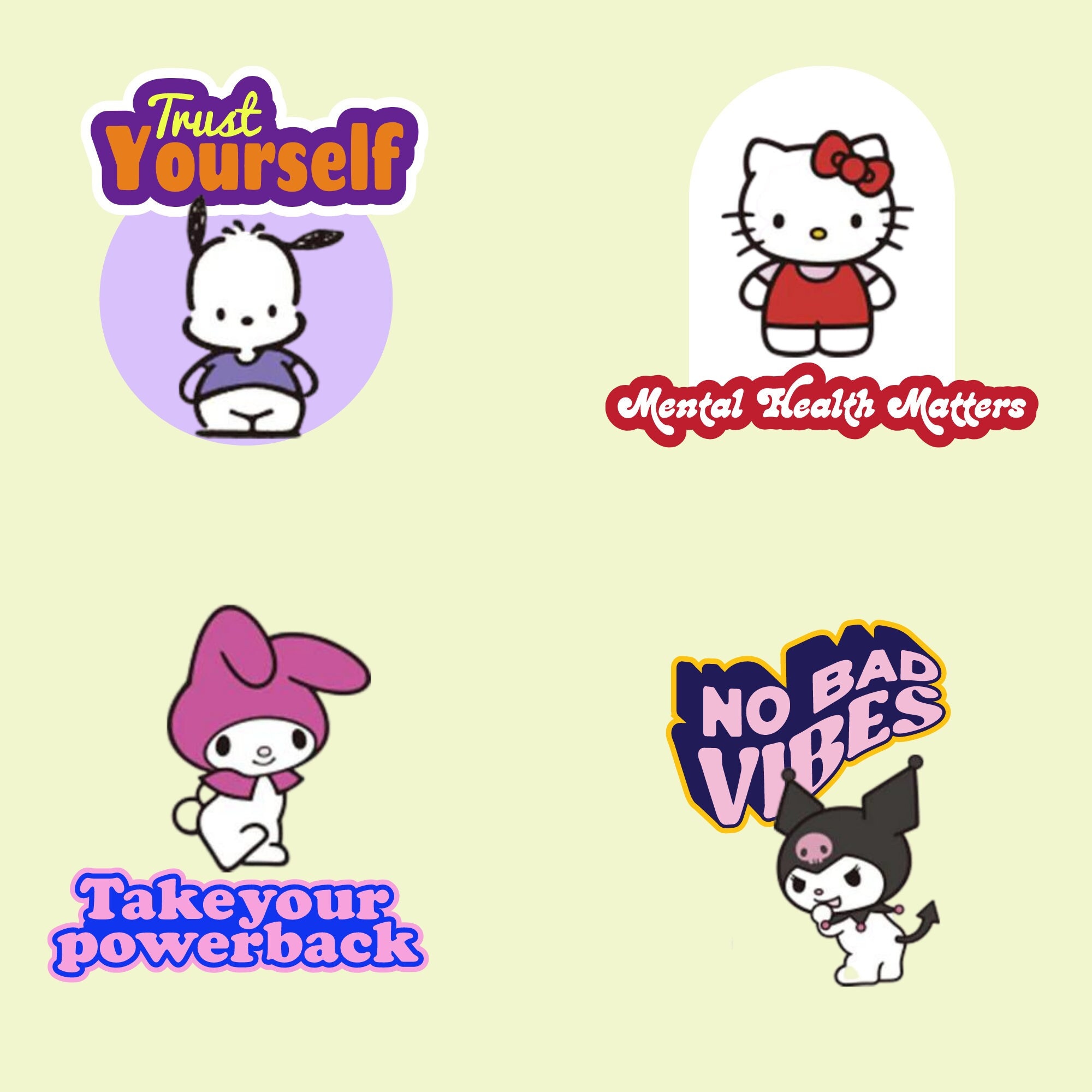 Motivational Cartoon Stickers, Everyday Life Digital Stickers, Daily ...
