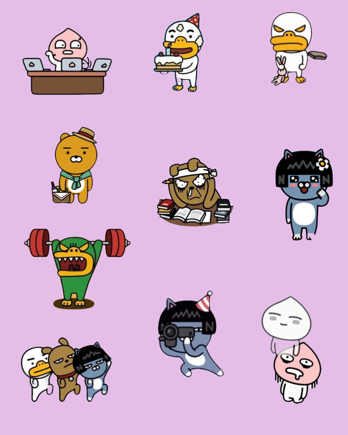 Kakao Friends Cute Digital Goodnotes Stickers | Kakao Friends Cartoon ...