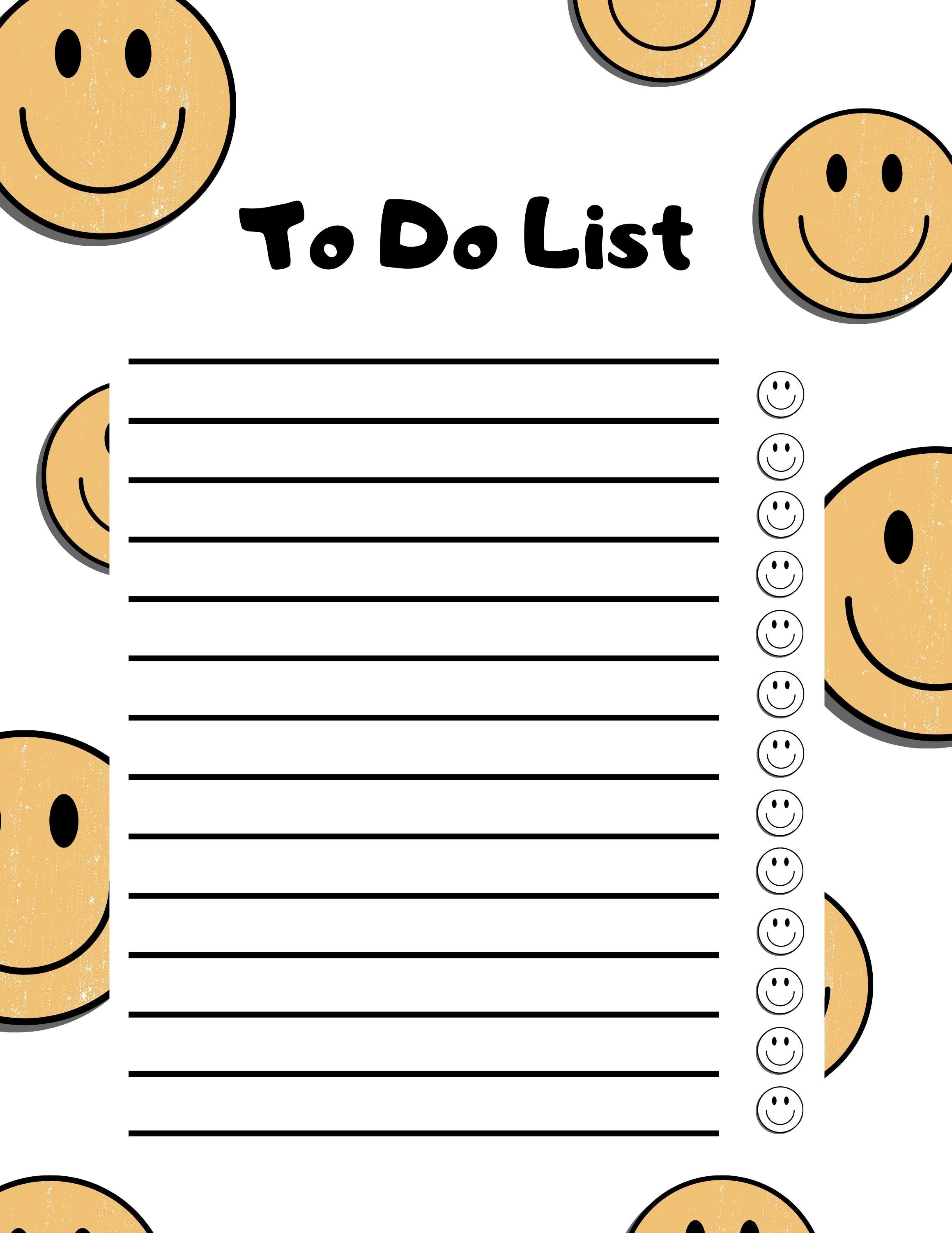 To Do List | Digital to Do List | Digital Planner | Smiley | Groovy ...