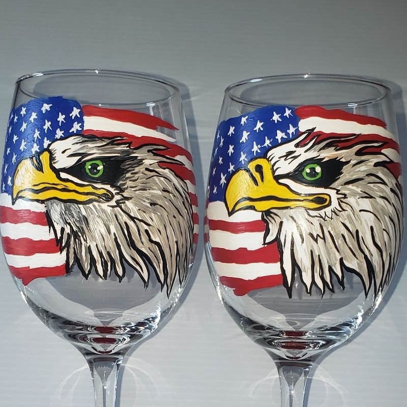 Patriotic Wine Glass - Etsy
