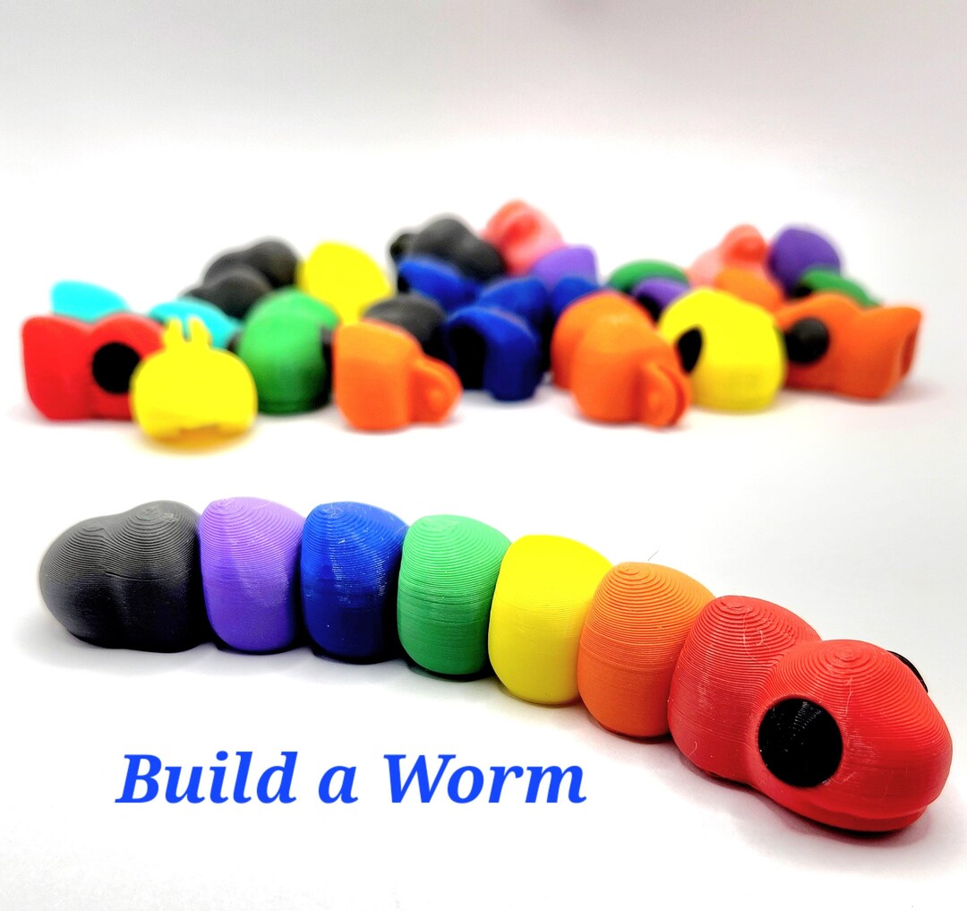 Build-a-worm Fidget Toy: Articulated Flexi Worm Craft - Etsy