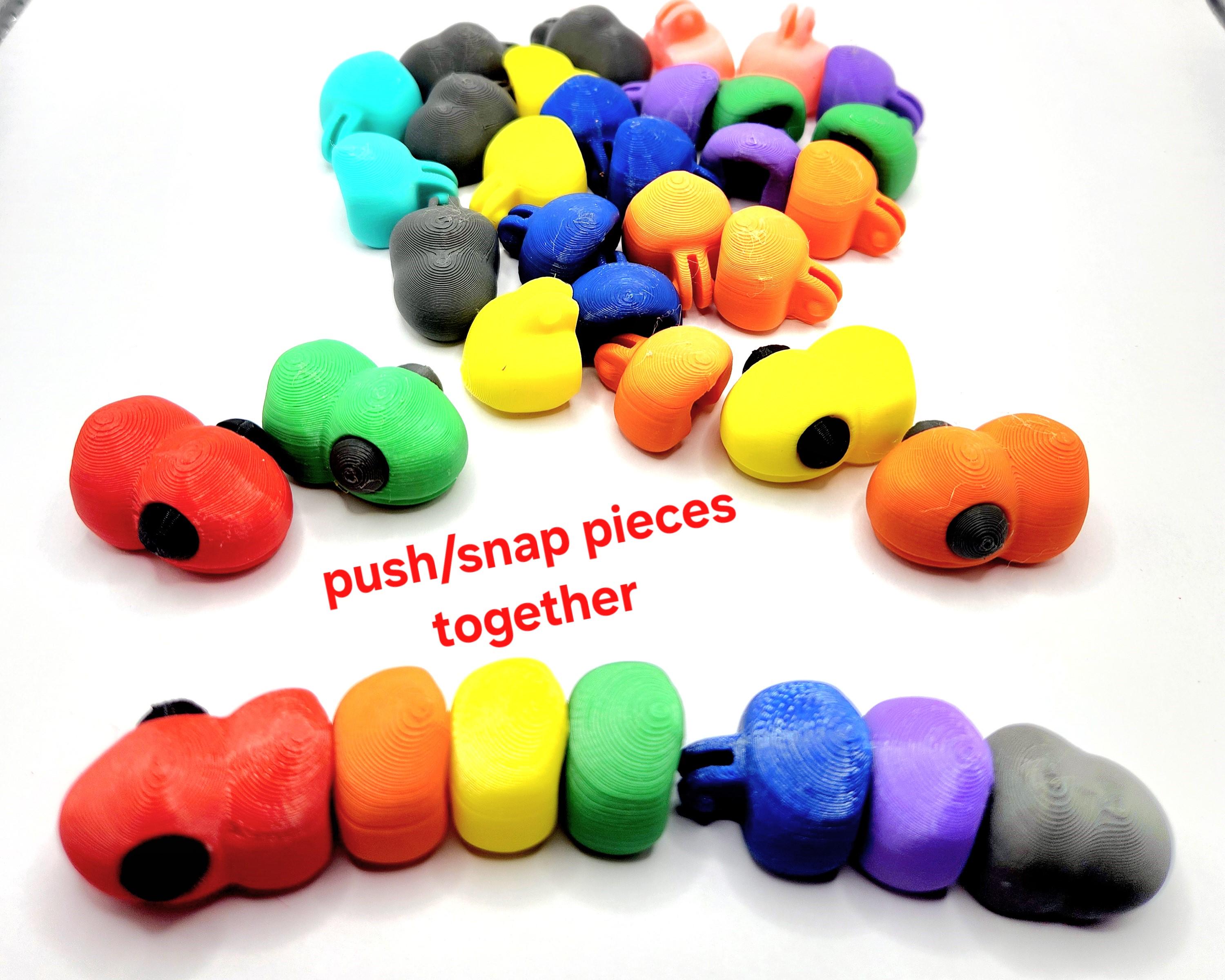 Build-a-worm Fidget Toy: Articulated Flexi Worm Craft - Etsy