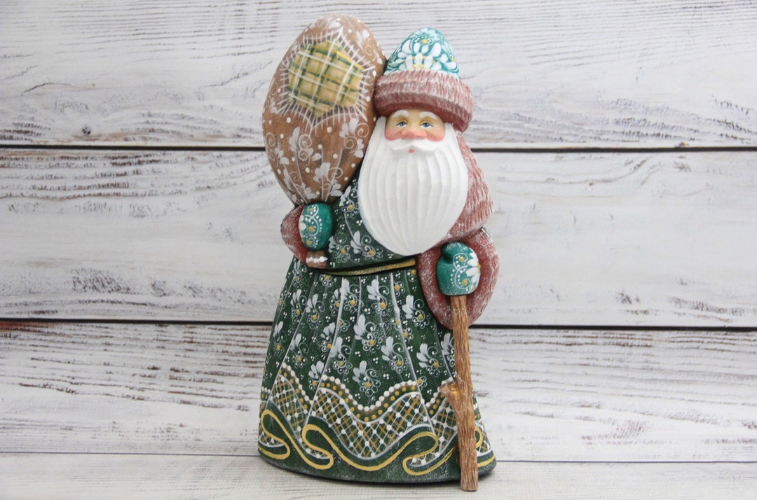 Wooden Carved Santa 8.66 Father Frost Ukrainian Santa - Etsy